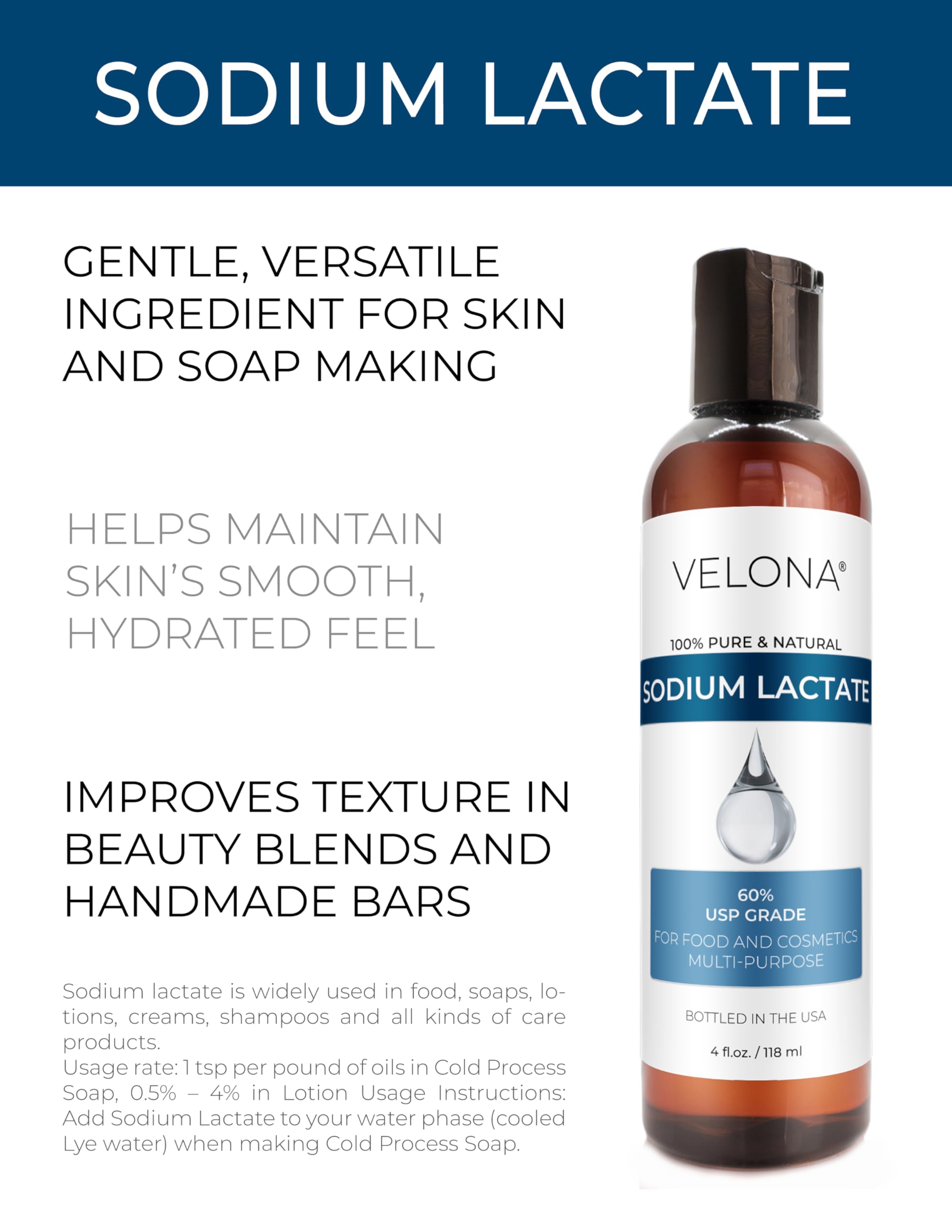 Snapklik.com : Velona Sodium Lactate 60% - 4 Oz USP Grade Natural ...