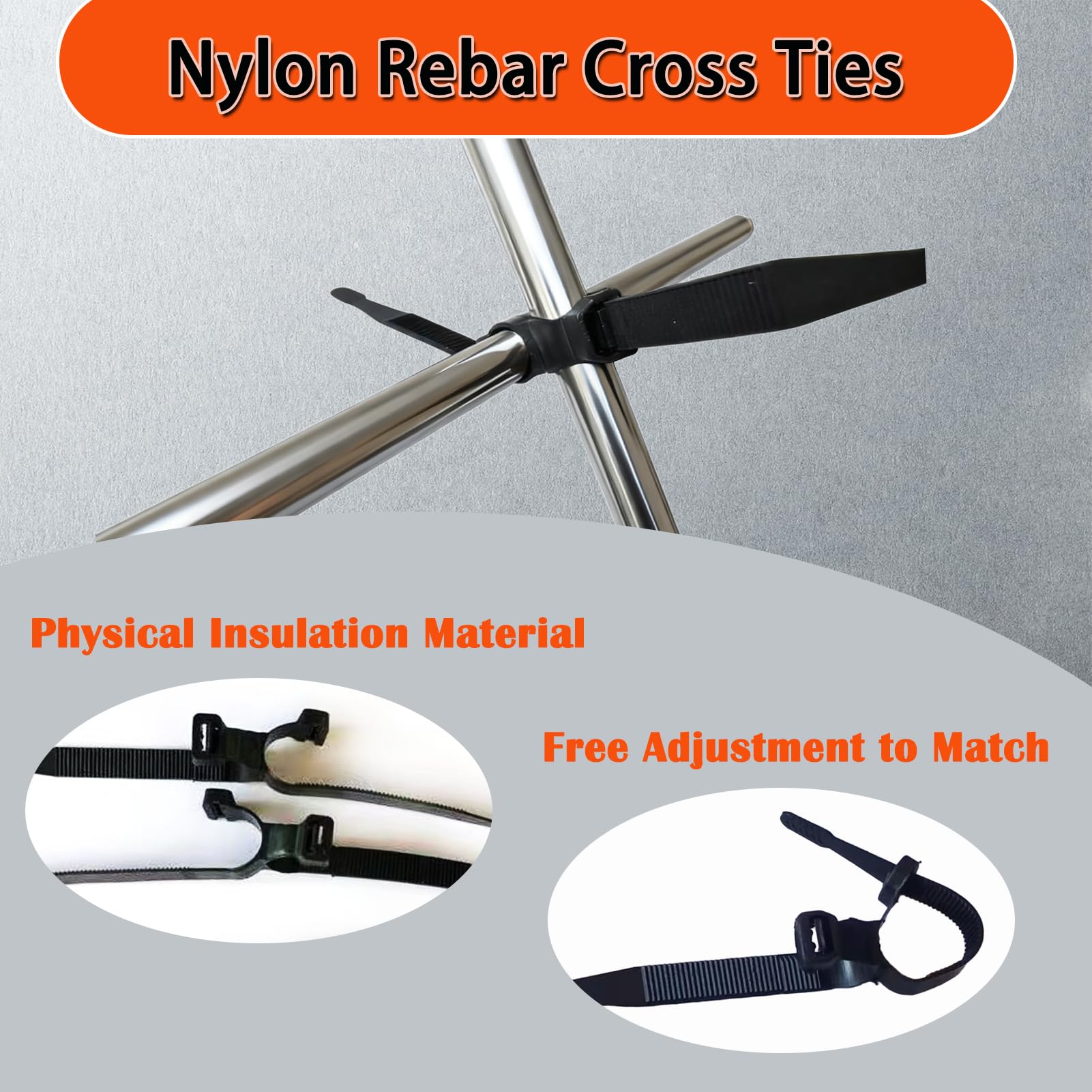 Snapklik.com : BIGalleons 100pcs Nylon Rebar Ties Cross Rebar Wire Clip ...