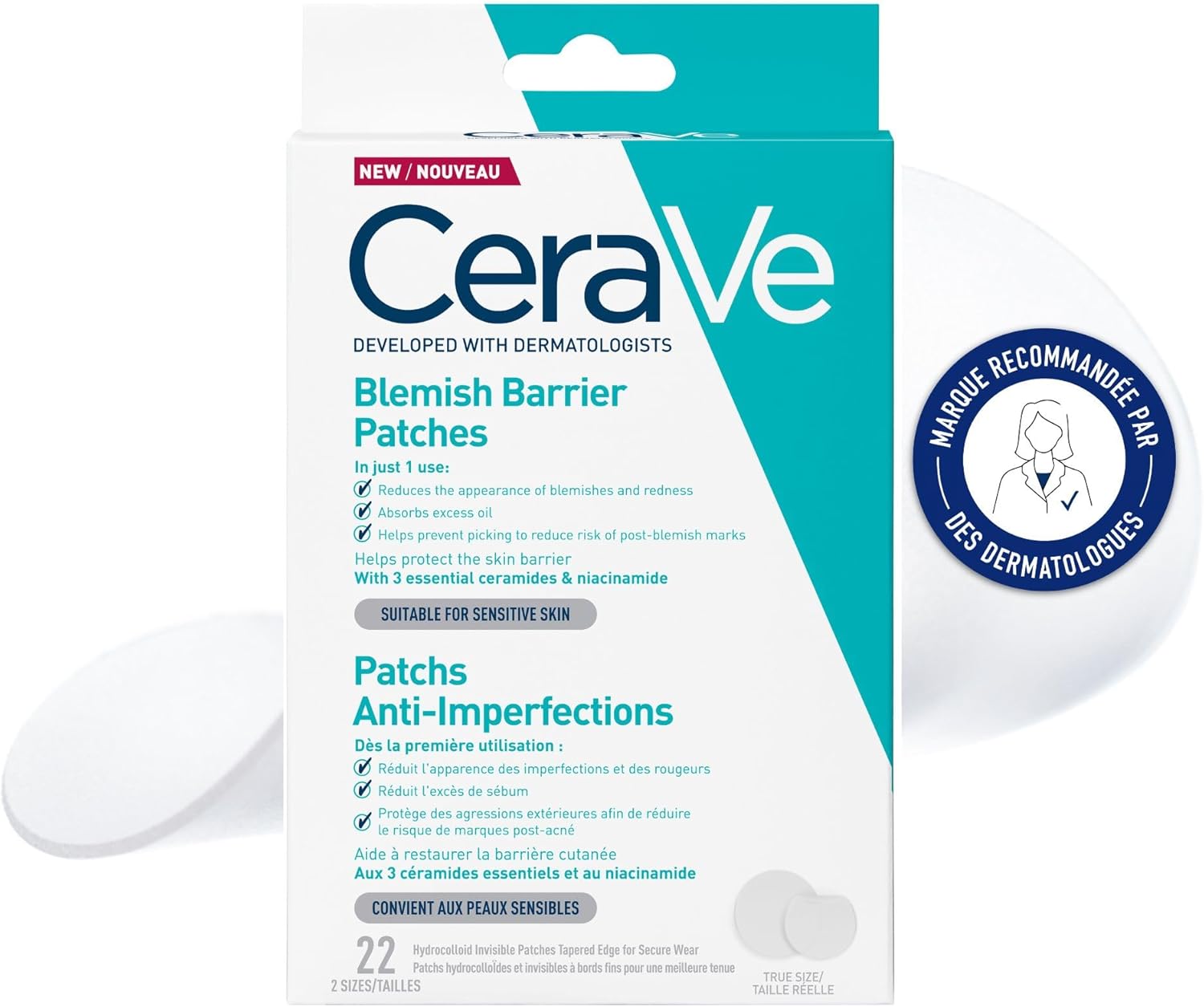 CeraVe - Patch Bouton Anti-Imperfections - Invisibles - Résultats En 3H ...