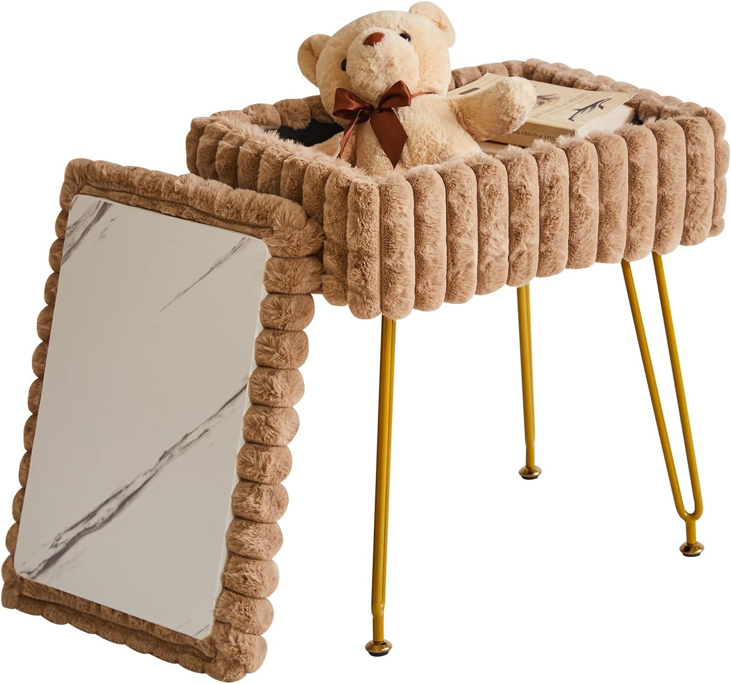 Amazon.com: IBUYKE Rectangle Stool Chair with Storage Space, Footrest ...