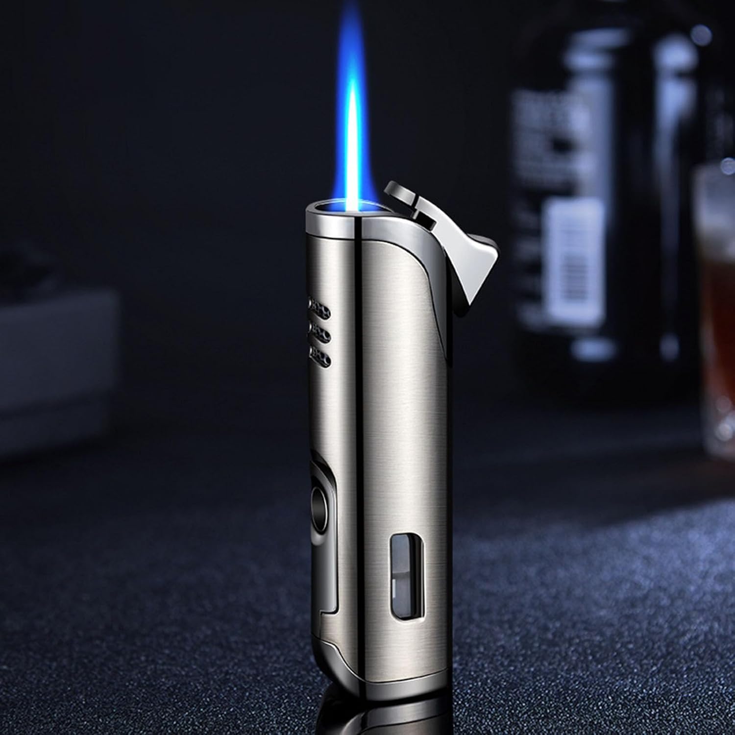 Amazon.co.jp: Windproof Portable Lighter Refillable Butane Fuel Lighter ...