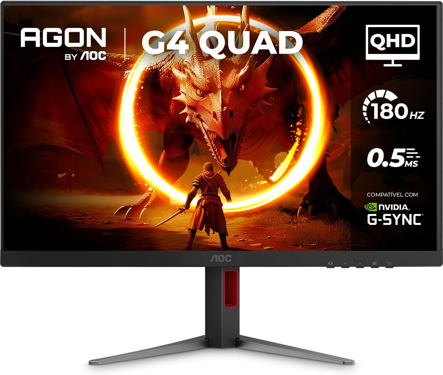 Monitor Gamer AOC AGON QUAD 27" QHD 180Hz 0.5ms IPS HDR10 Base ...