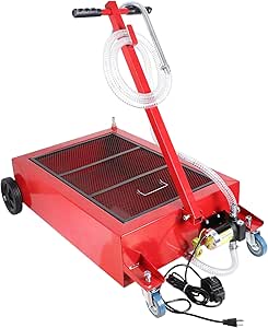 PRUNkuar - Bandeja de drenaje de aceite de perfil bajo de 15 galones con bomba de manguera de 8 ...