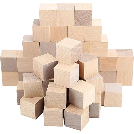 Amazon.com: ZOENHOU 200 PCS 1 Inch Wooden Blocks, Premium Natural Solid ...
