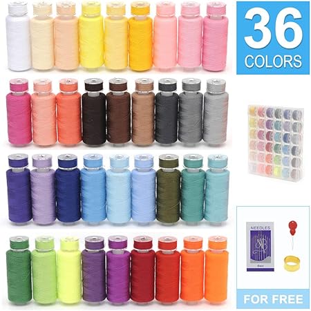 Amazon.com: ilauke 50Pcs Bobbins Sewing Threads Kit, 400 Yards per ...