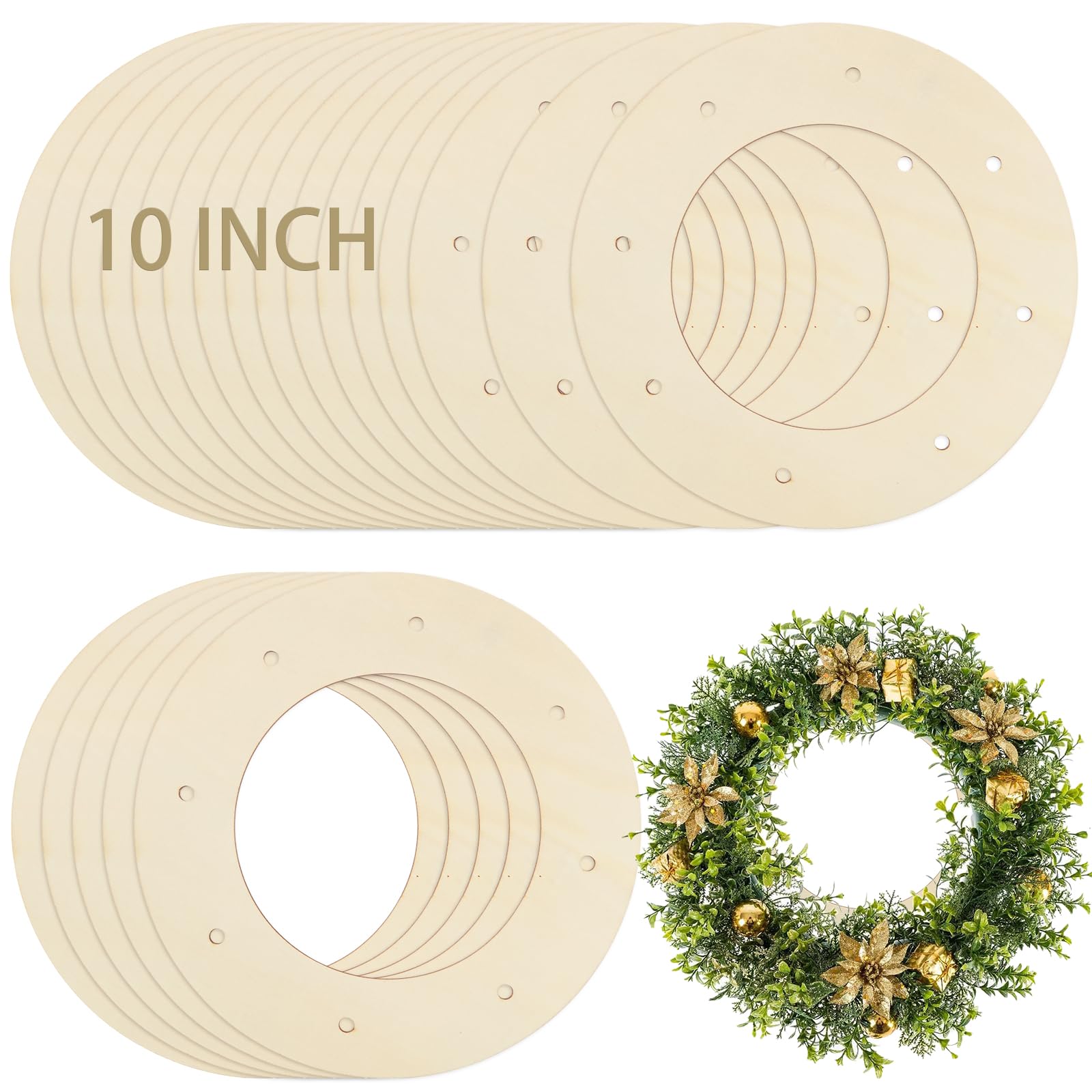 Amazon.com: GBACHOOSE 20 Pack 10 Inch Wooden Wreath Frames for Crafts ...