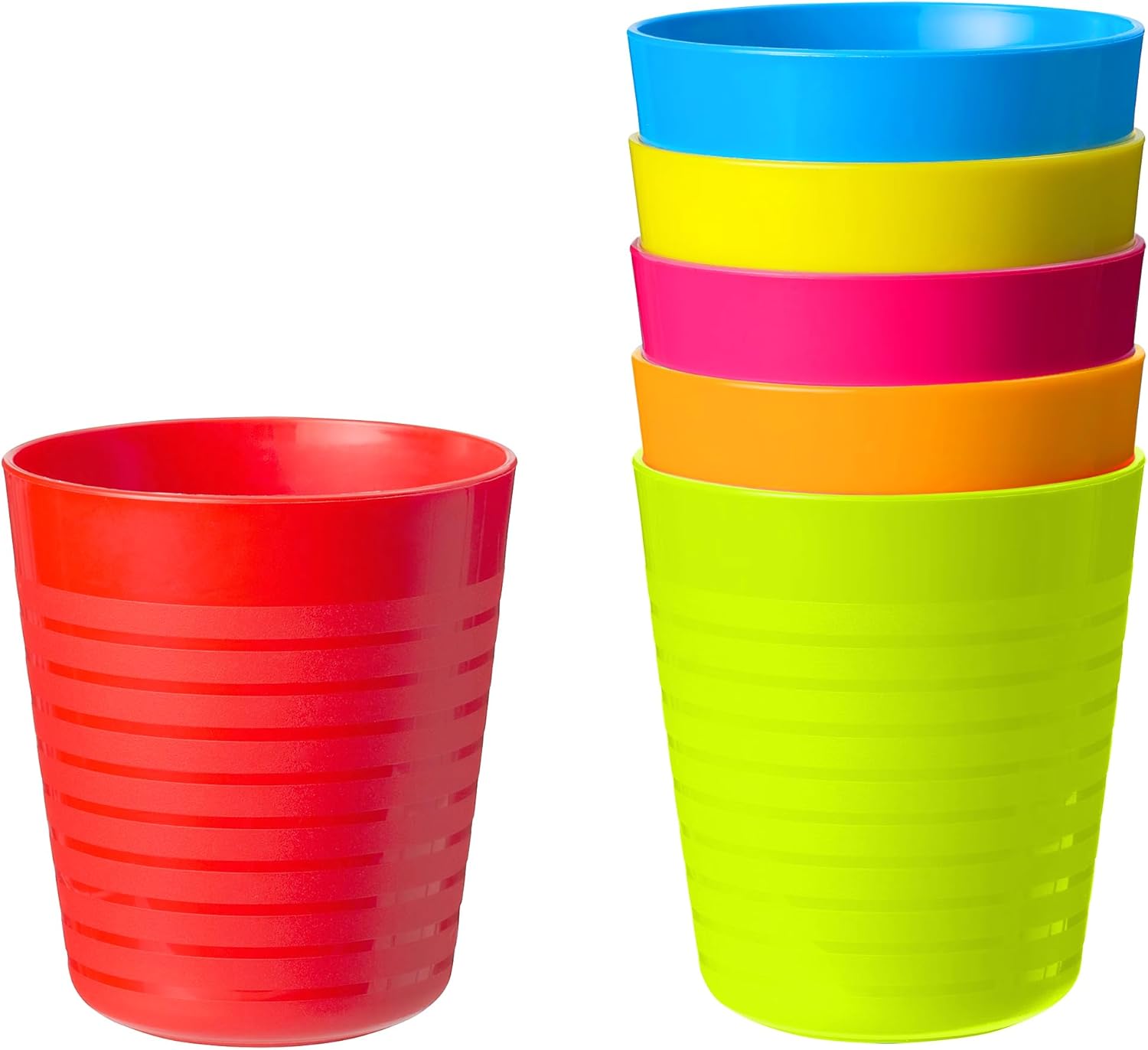 Amazon.com: PLASKIDY Kids Cups - Set of 6 Toddler Plastic Cups 8 Oz ...