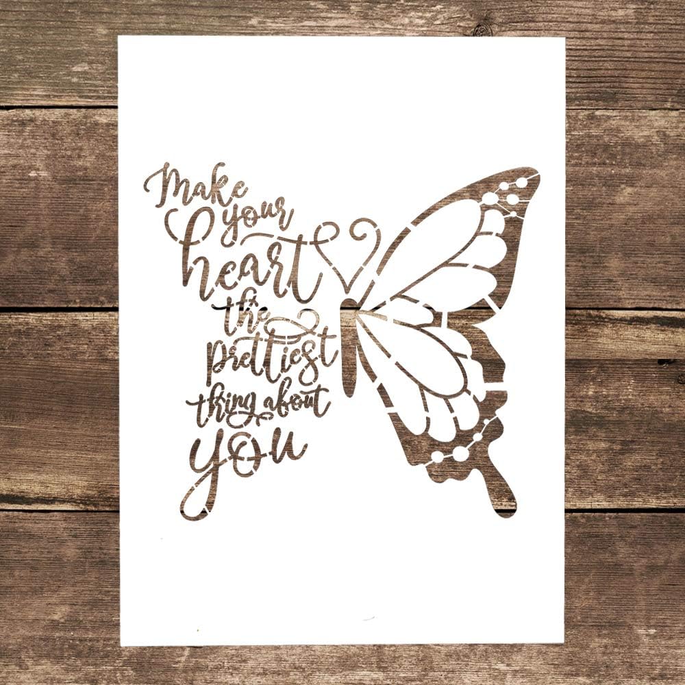 Amazon.com: GSS Designs Butterfly Stencil - Reusable DIY Wall Art ...