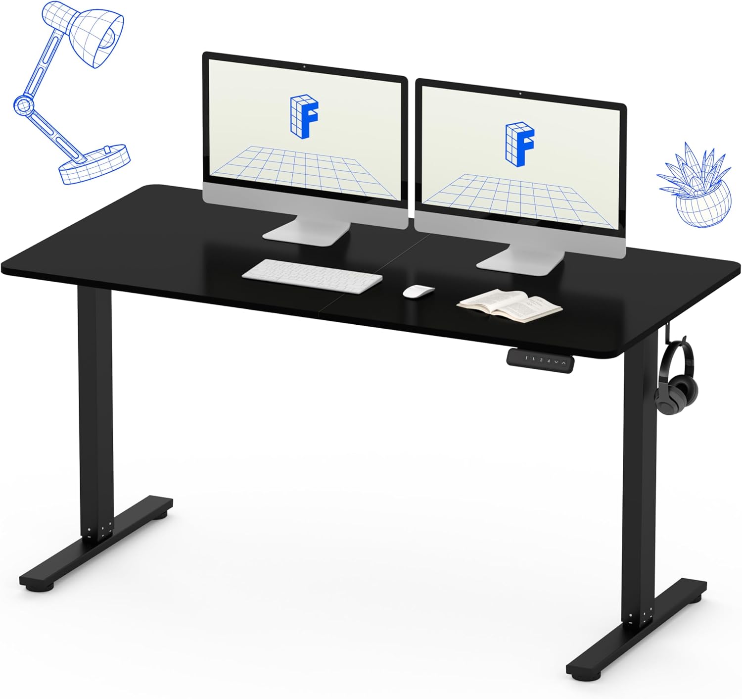 FLEXISPOT QN1+140 * 60cm Electric Height Adjustable Standing Desk Sit ...