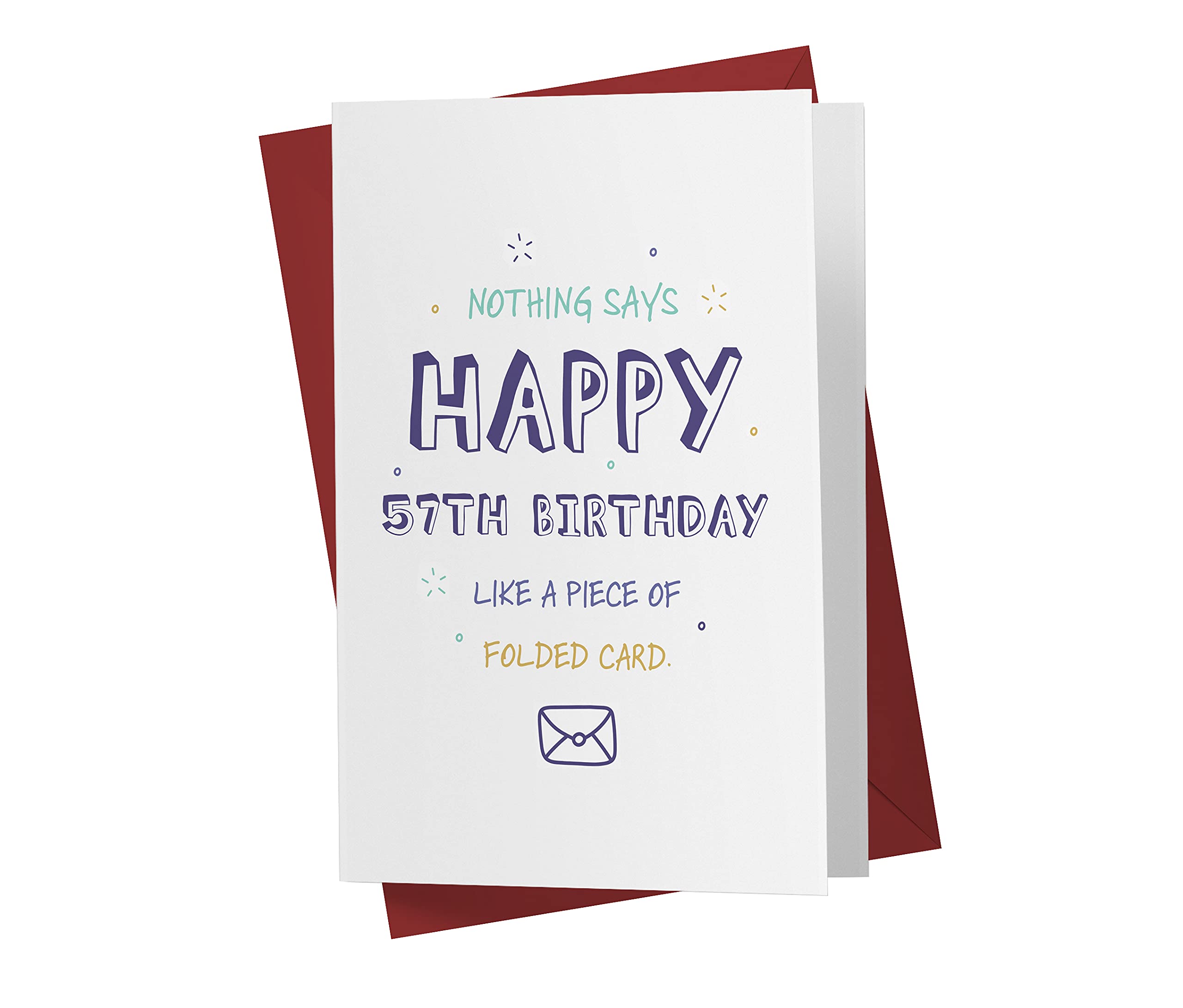 57th Birthday Card Like A Piece Of Folded Card 57th | Desertcart QATAR