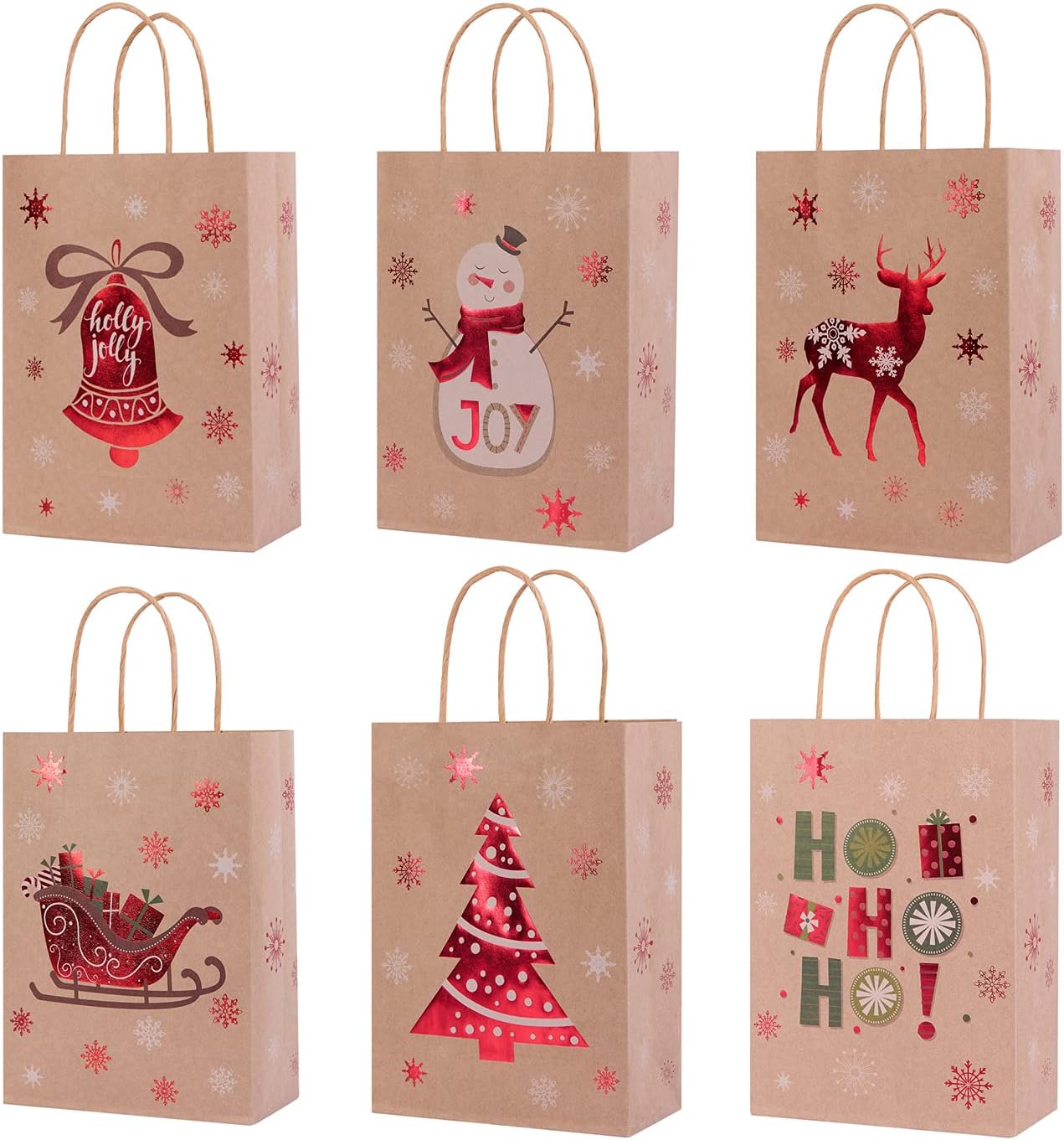 Amazon.com: 24 Pack Small Christmas Gift Bags With Handle : Health ...