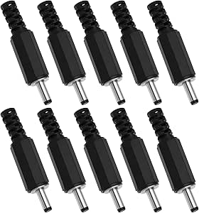 Amazon.com: SING F LTD 10pcs DC Power Plug DC1.3x3.5mm Male Plug ABS ...