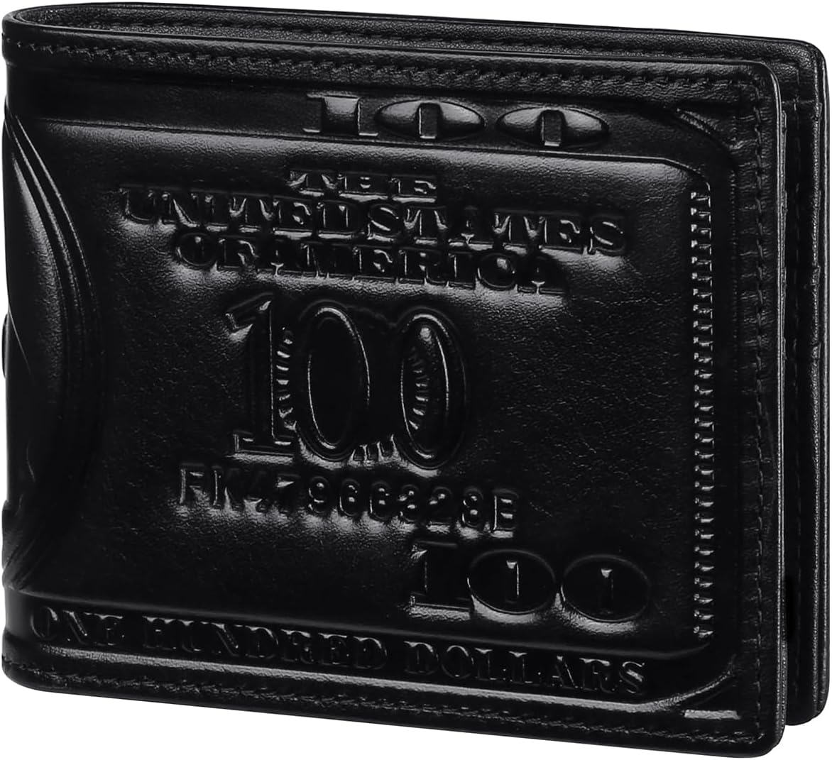 Amazon.com: GERUOLA Us Dollar Bill Wallet for Men-Genuine Leather RFID ...