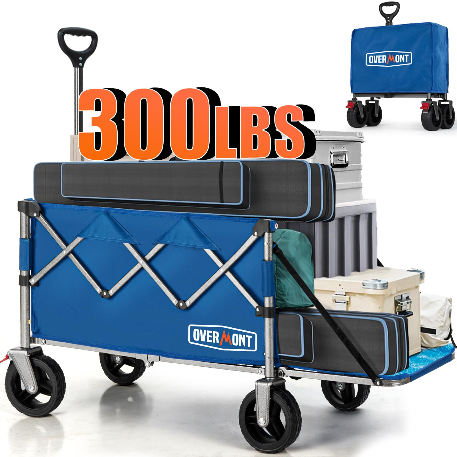 Amazon.com: Overmont 200L Foldable Wagon Cart - 49.2" Extended Heavy ...