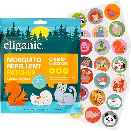 Amazon.com: Cliganic Mosquito Repellent Stickers (90 Pack) - Animal ...