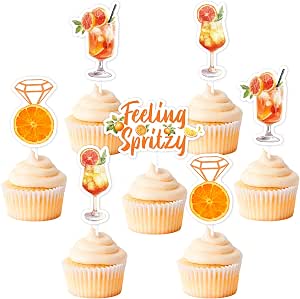Amazon.com: Sursurprise 36Pcs Feeling Spritzy Cupcake Toppers, Aperol ...