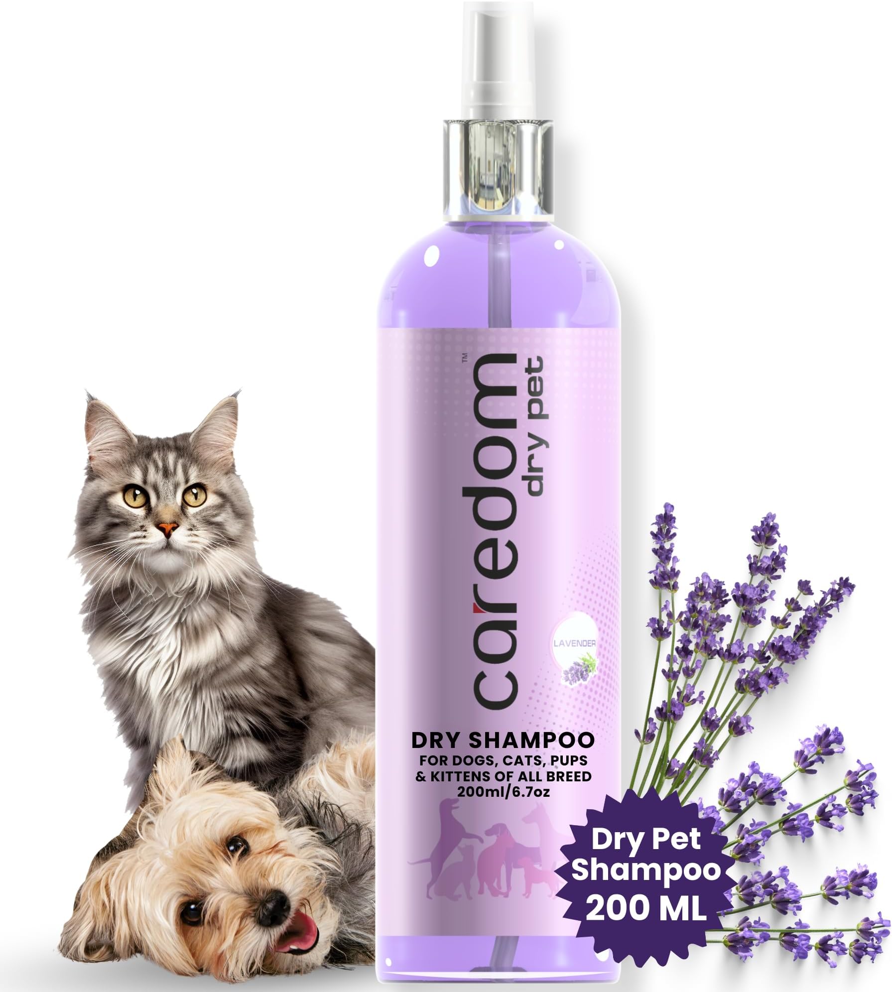 Caredom Dry Pet Shampoo | Dry Shampoo for Dogs & Cat Shampoo ...