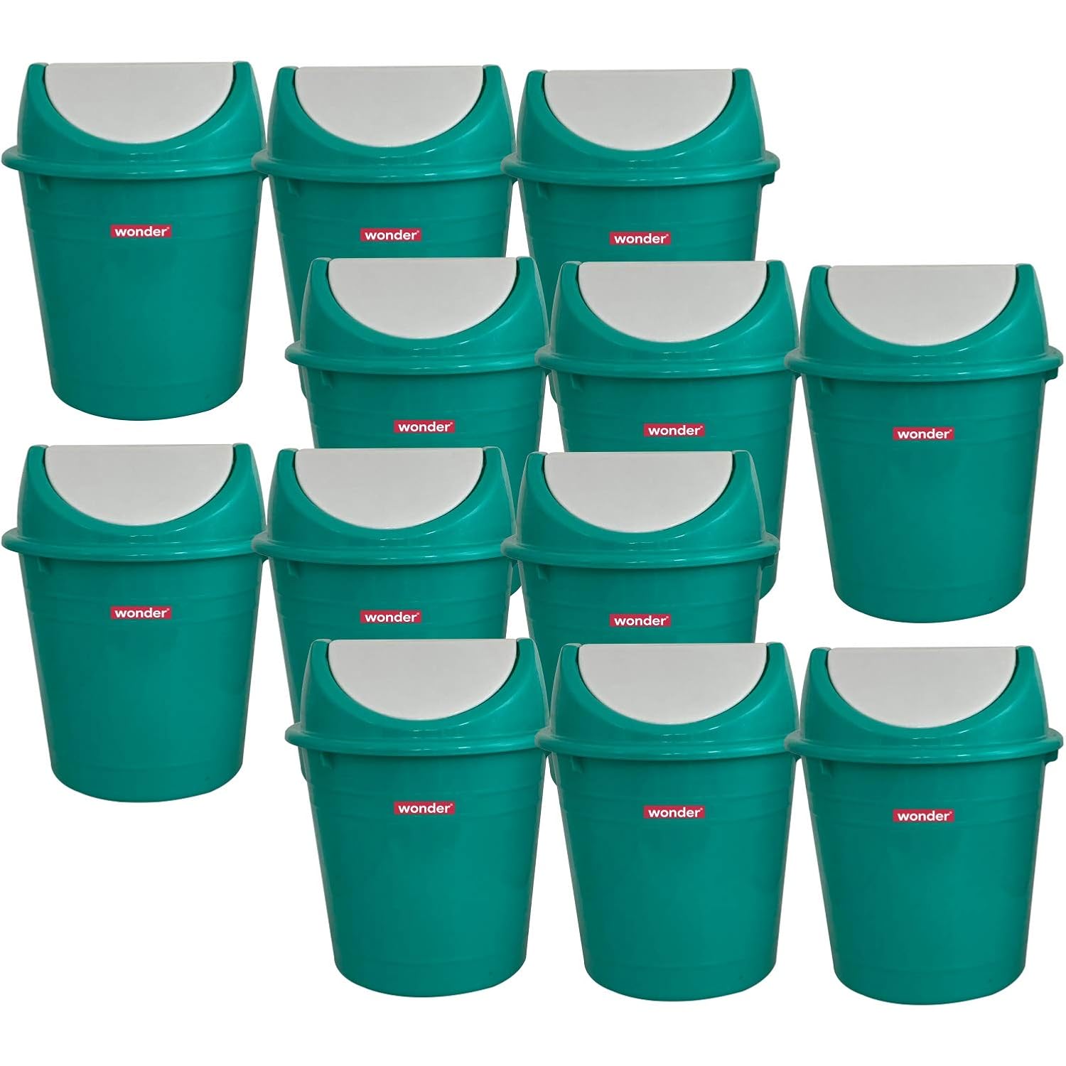 Wonder Homeware Swing 303 Dustbin Set, 12 pc Dustbin 10 ltr, Green ...