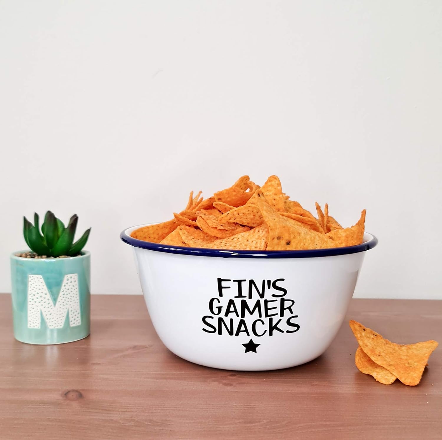 Personalised Gamer Snacks Bowl LARGE Blue Gaming Gamers Snack 4G ...