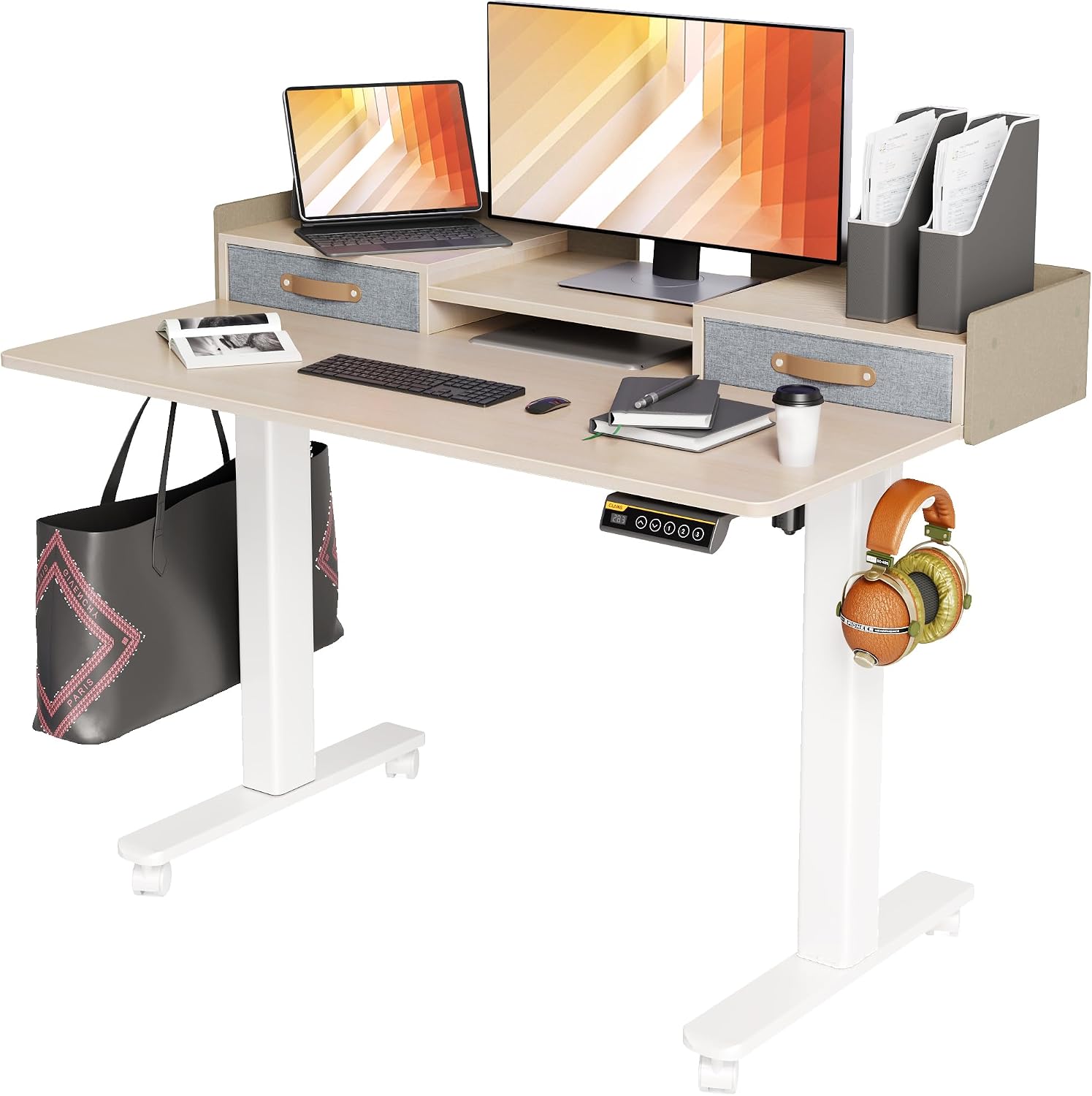 Amazon.com: Claiks Standing Desk with Drawers, Stand Up Electric ...