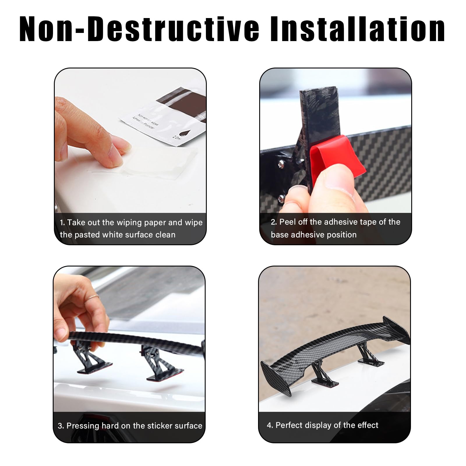 Snapklik.com : Augeny Car Mini Spoiler Wing, 9.8 Inch Carbon Fiber Car ...
