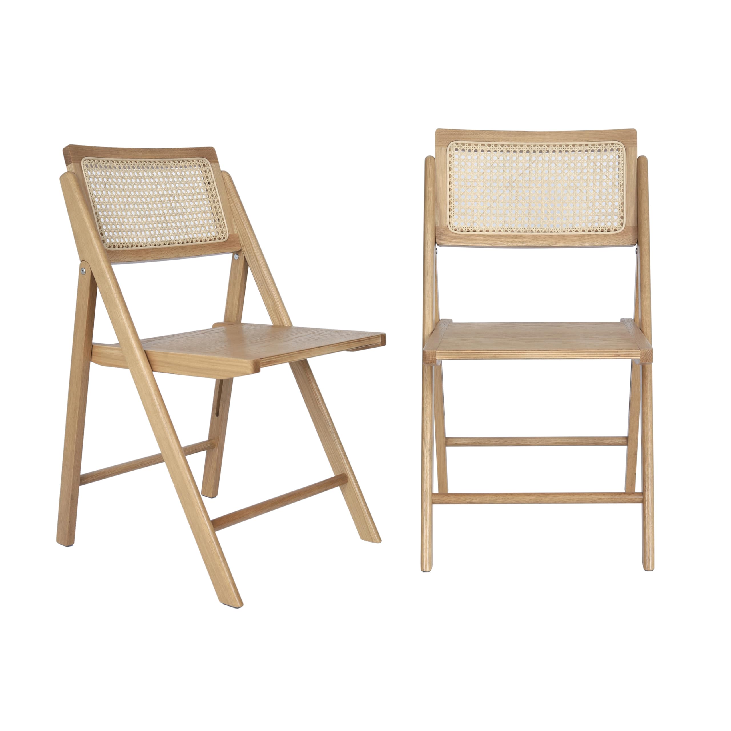 Amazon.com: Flash Furniture Galene Set of 2 Cane Rattan Folding Chairs ...