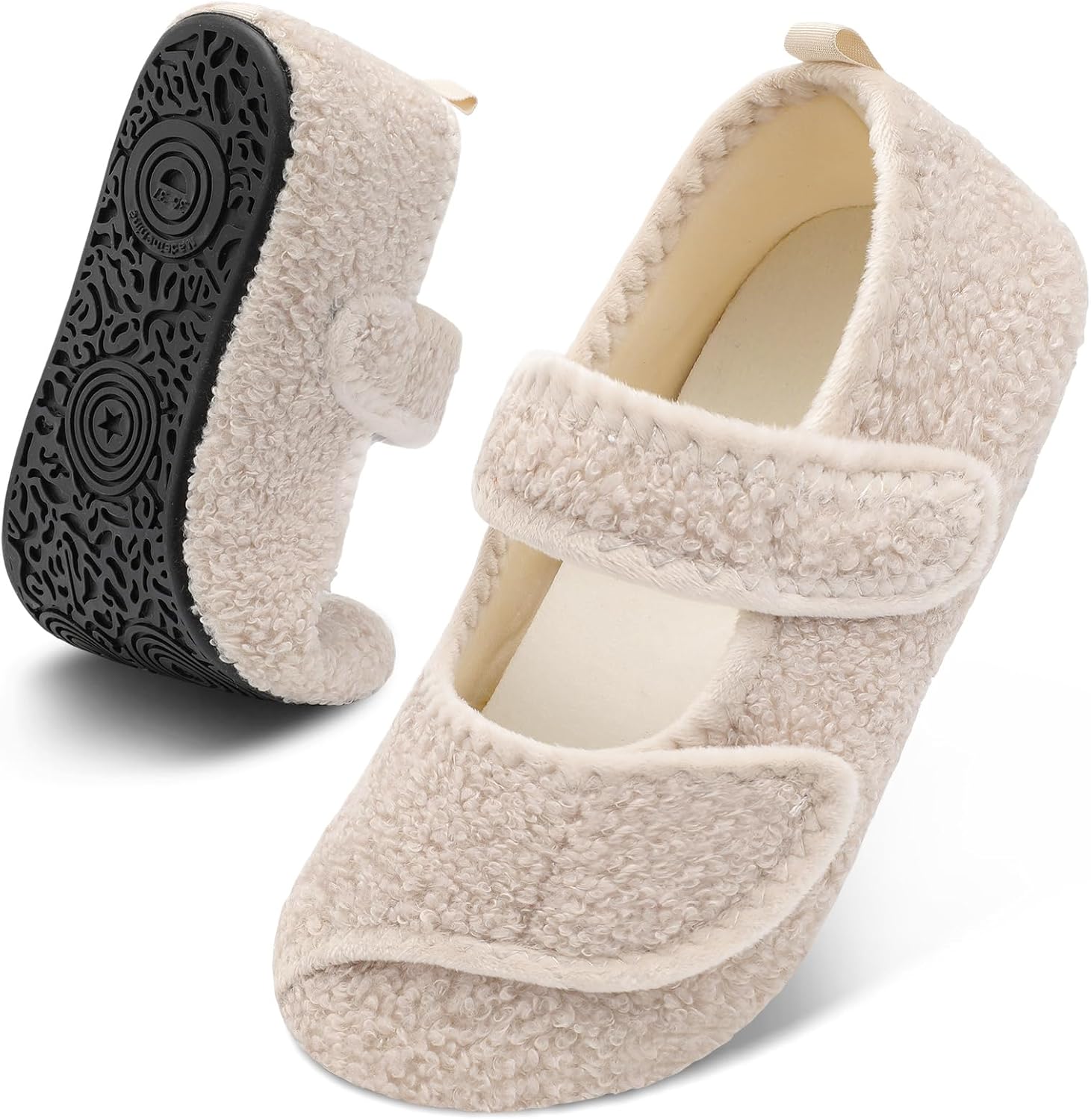 Amazon.com | JOINFREE Womens Mens House Slippers Wide Adjustable ...
