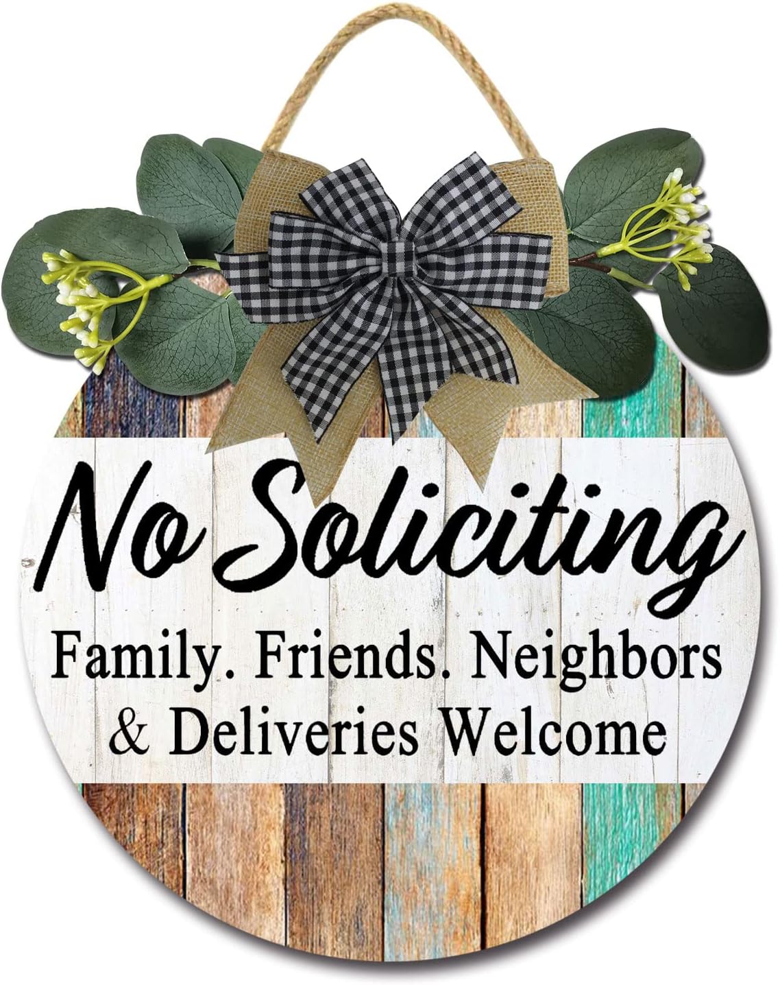 Amazon.com: Eveokoki Funny No Soliciting Sign Family Friends and ...
