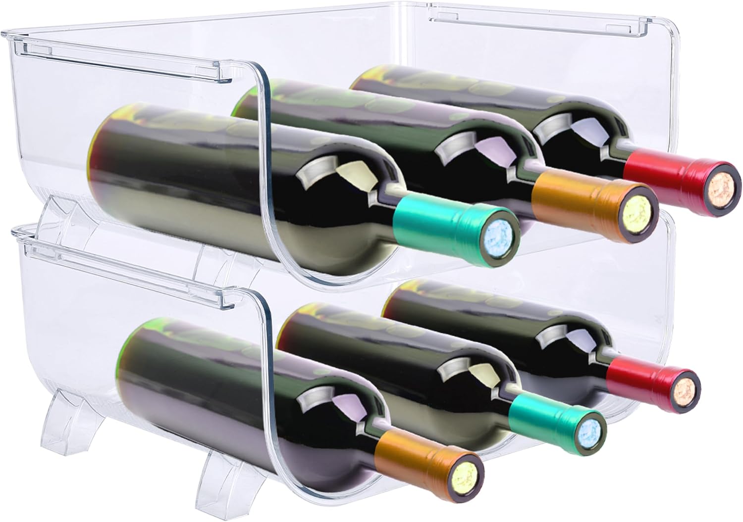 Amazon.com: Vdomus Plastic Wine Rack for Refrigerator - Stackable ...