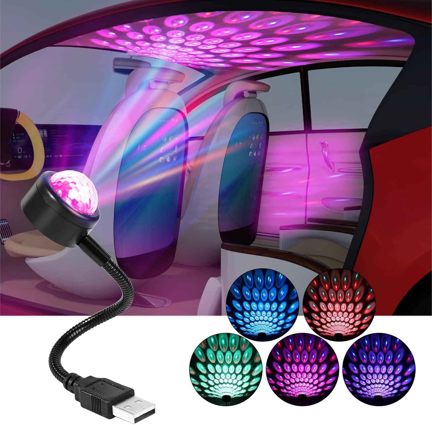Amazon.com: Car Roof Night Light, Auto Ceiling Interior Lights ...