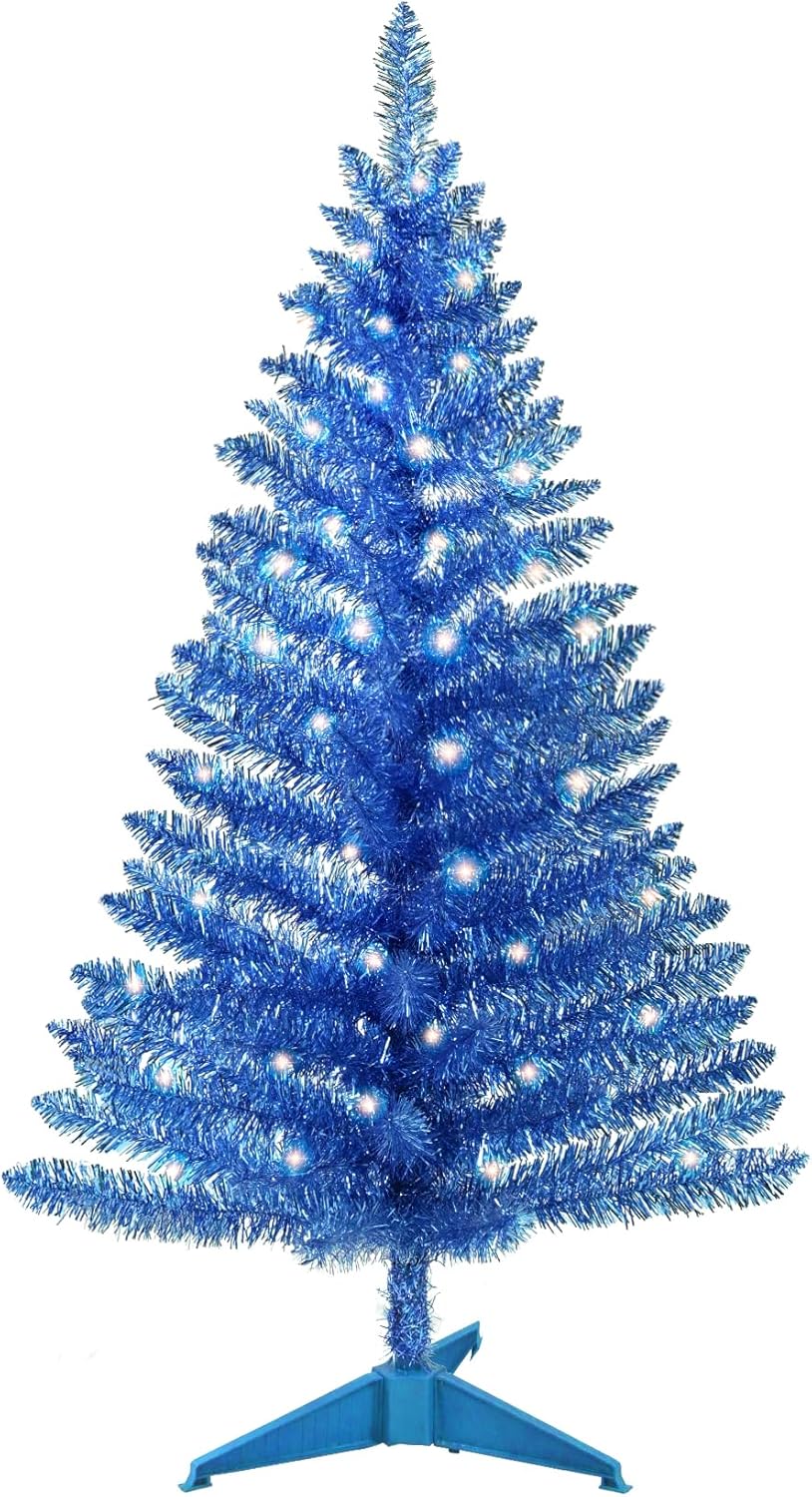Amazon.com: 4ft Lighted Artificial Blue Christmas Tree, Not Pre-lit ...