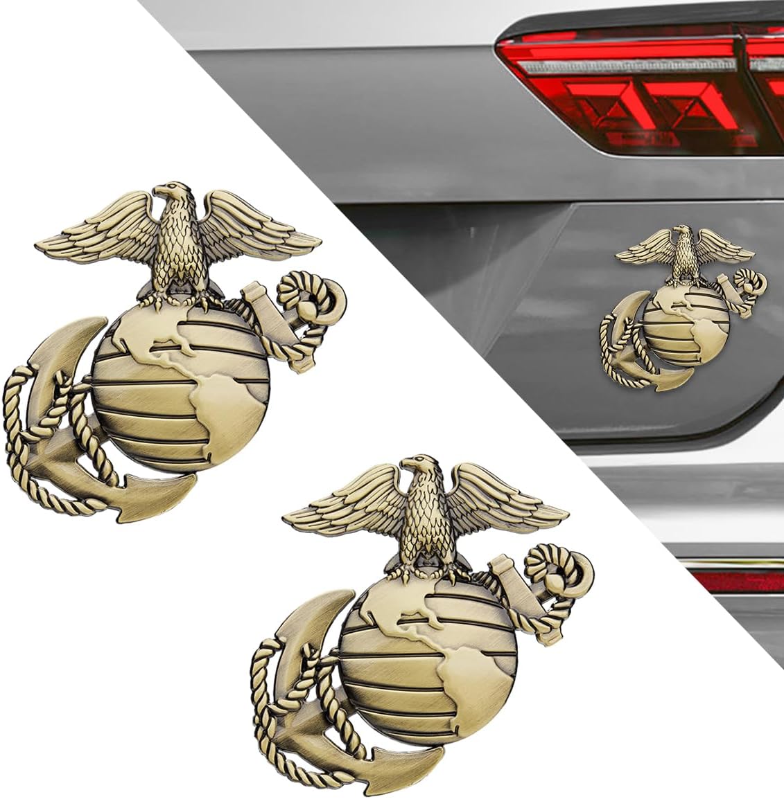 Amazon.com: Yourkar 2PCS US Marine Corps Car Emblem, 3D Decal Marine ...