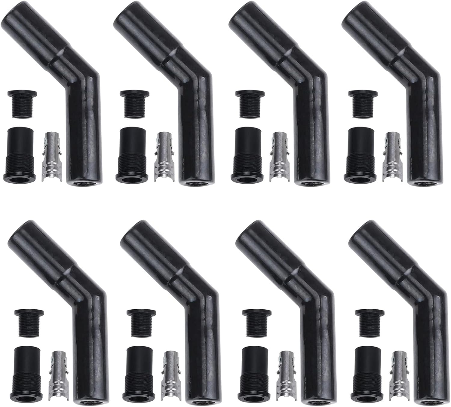 Amazon.com: AC PERFORMANCE 45 Degree Black Ceramic Spark Plug Boot Kits ...