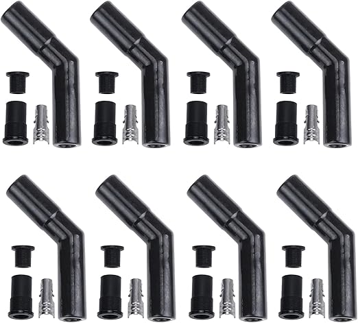 Amazon.com: AC PERFORMANCE 45 Degree Black Ceramic Spark Plug Boot Kits ...