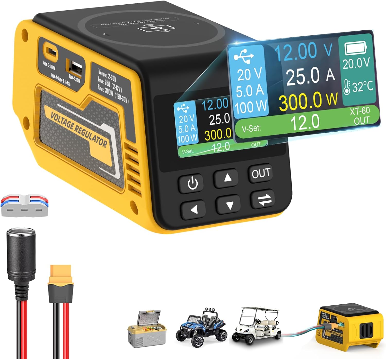 Amazon.com: Vortlink 300W Voltage Regulator Compatible with DeWalt 20V ...