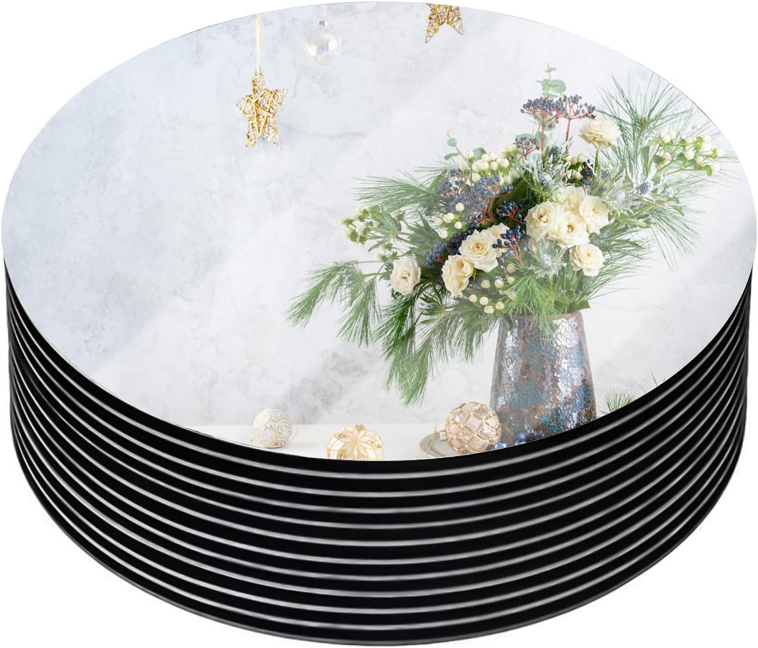 Amazon.com: Firefly Imports Round Mirror Base Centerpiece, 16-inch ...