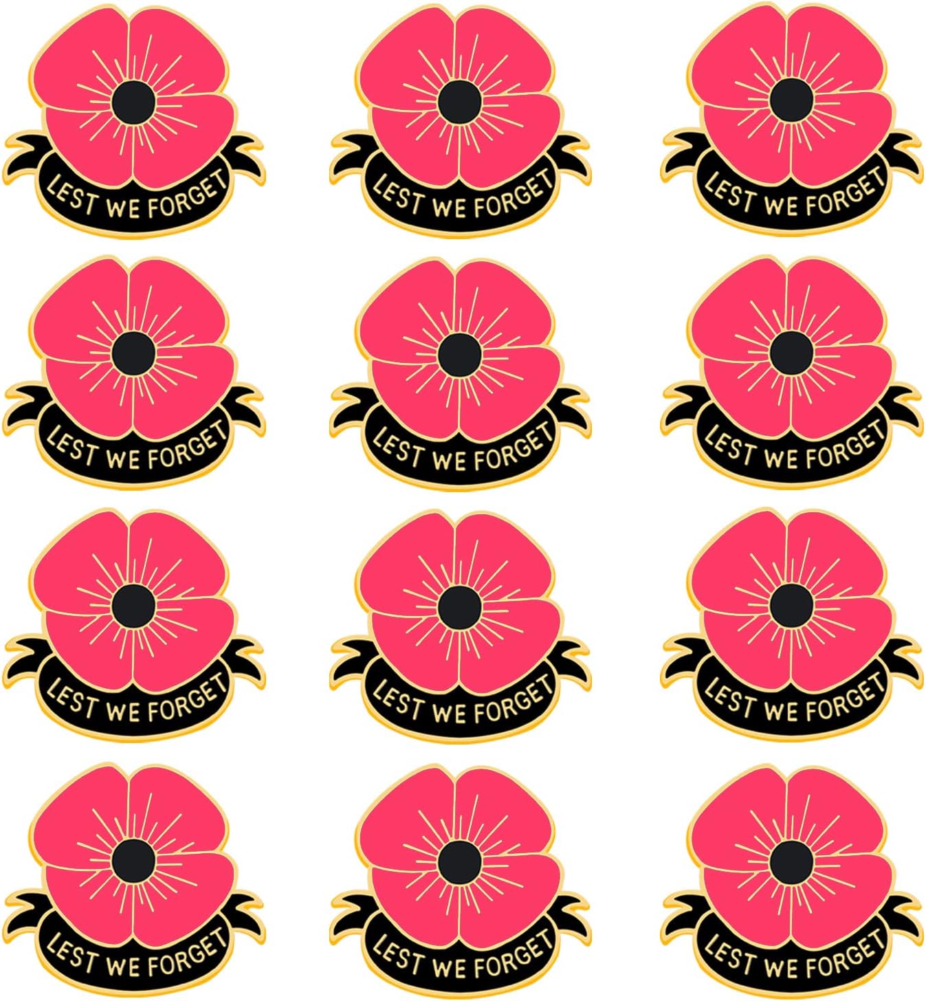 Amazon.com: Red Poppy Pins Lapel Brooches Apparel Badges Pins for Women ...