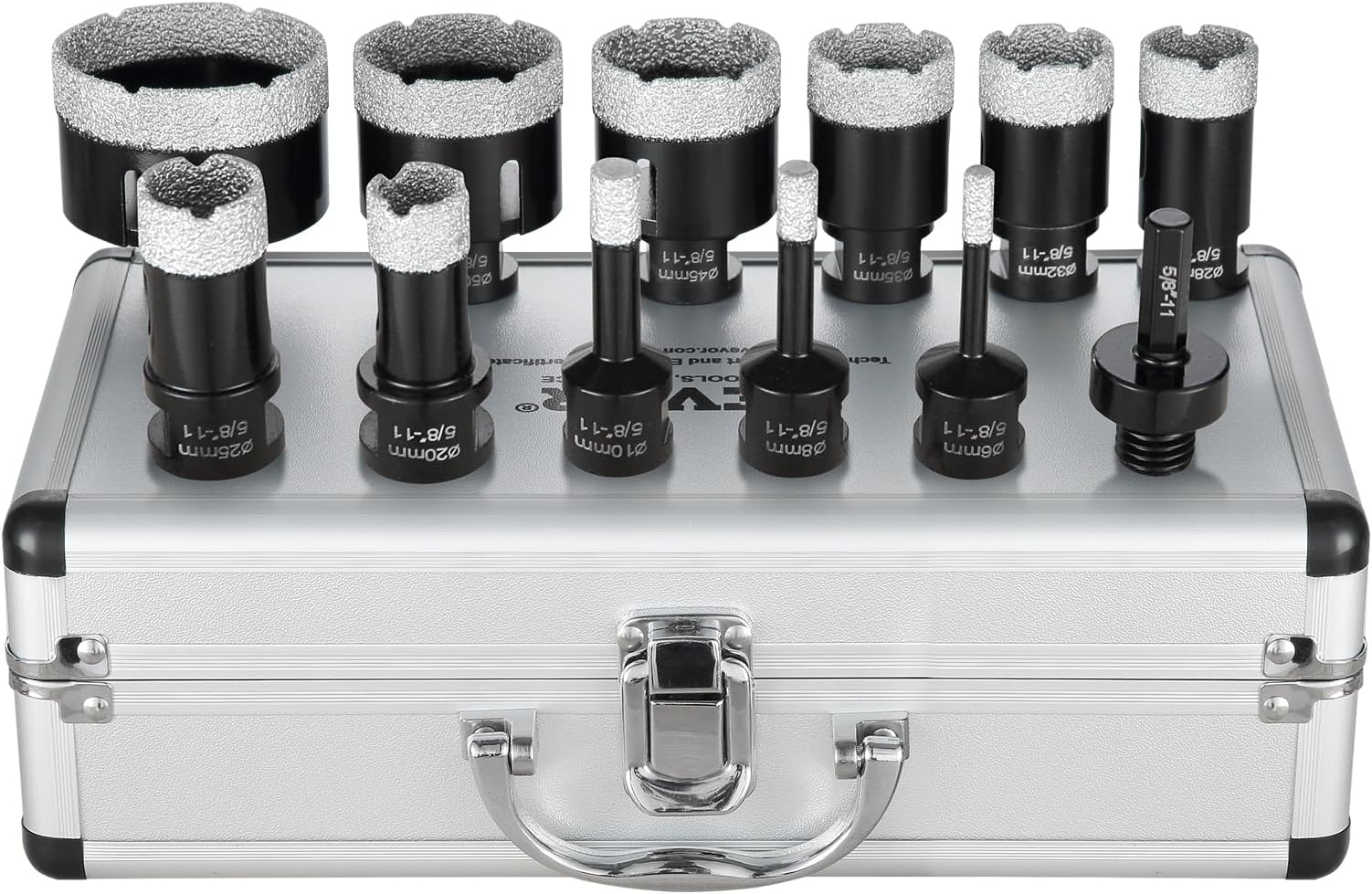 VEVOR Diamond Core Drill Bit Set, 11 PCS 6/8/10/20/25/28/32/35/45/50/65mm Diamond Hole Saw Kit ...