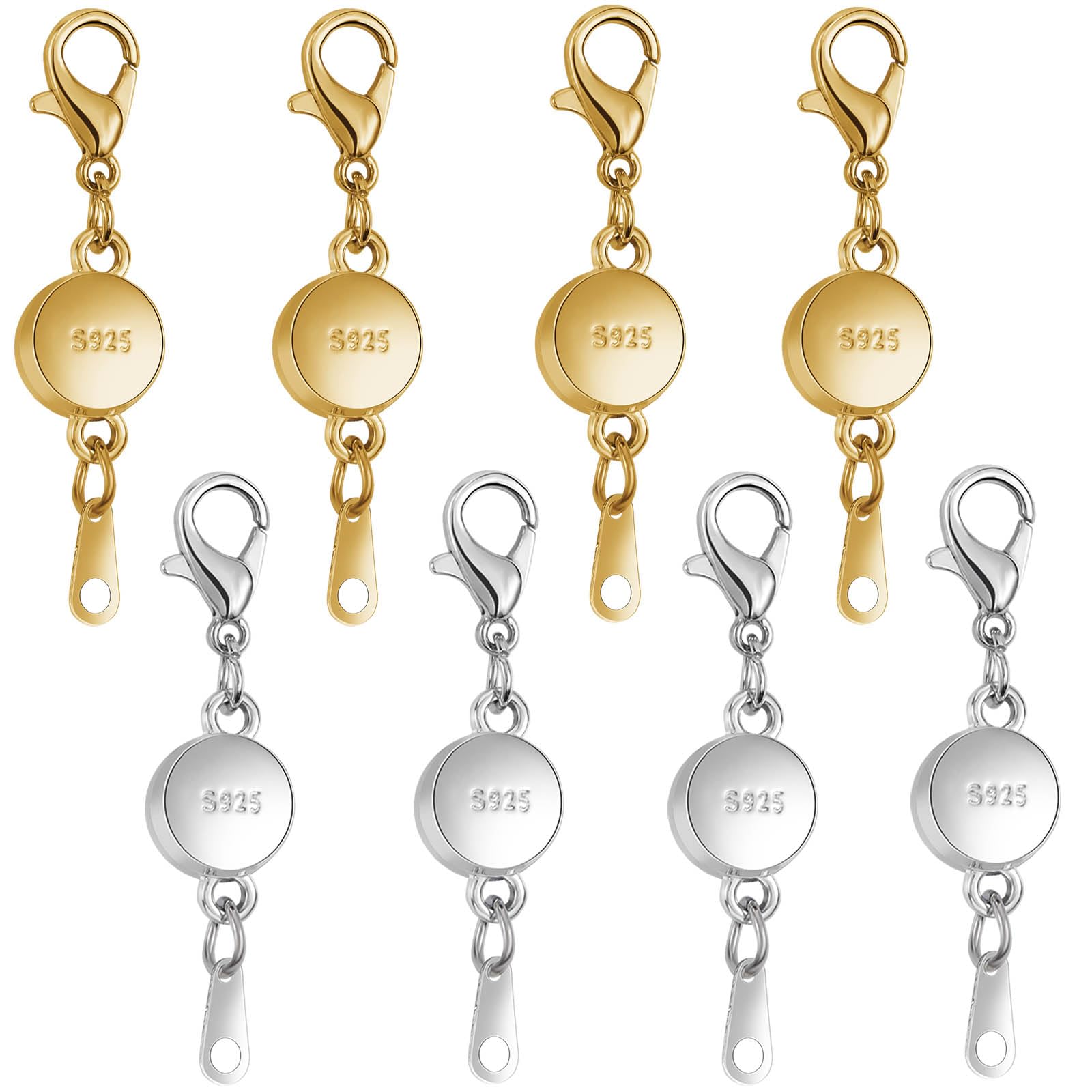 Amazon.com: 925 Silver Magnetic Jewelry Clasp, Round Magnetic Necklace ...