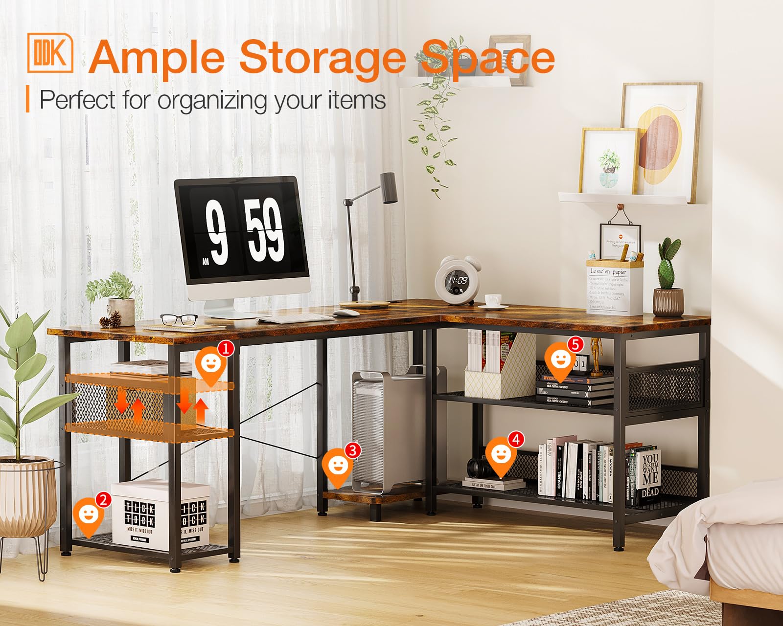 Snapklik.com : ODK 59 L Shaped Desk