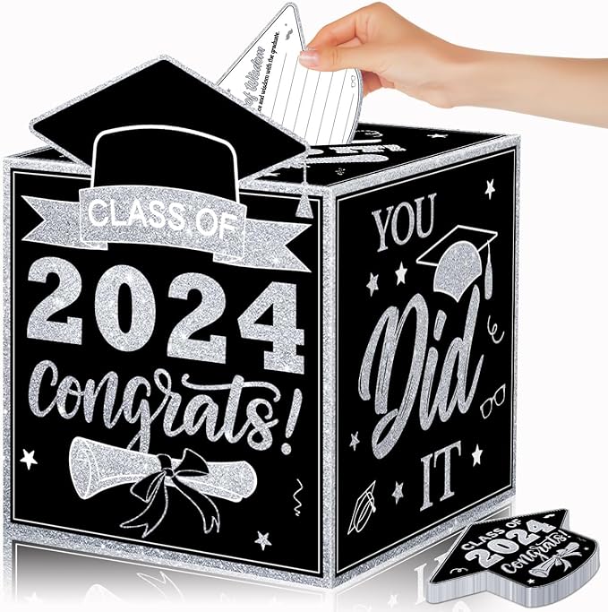 Amazon.com: Graduation Card Box 2024 Graduation Decorations, Congrats ...