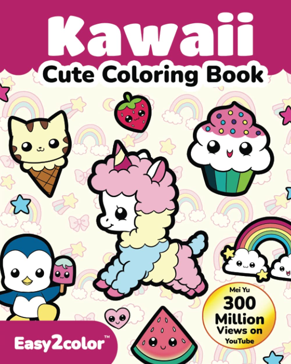 Amazon.com: Kawaii Cute Coloring Book: Cute, Easy, & Fun Relaxing ...