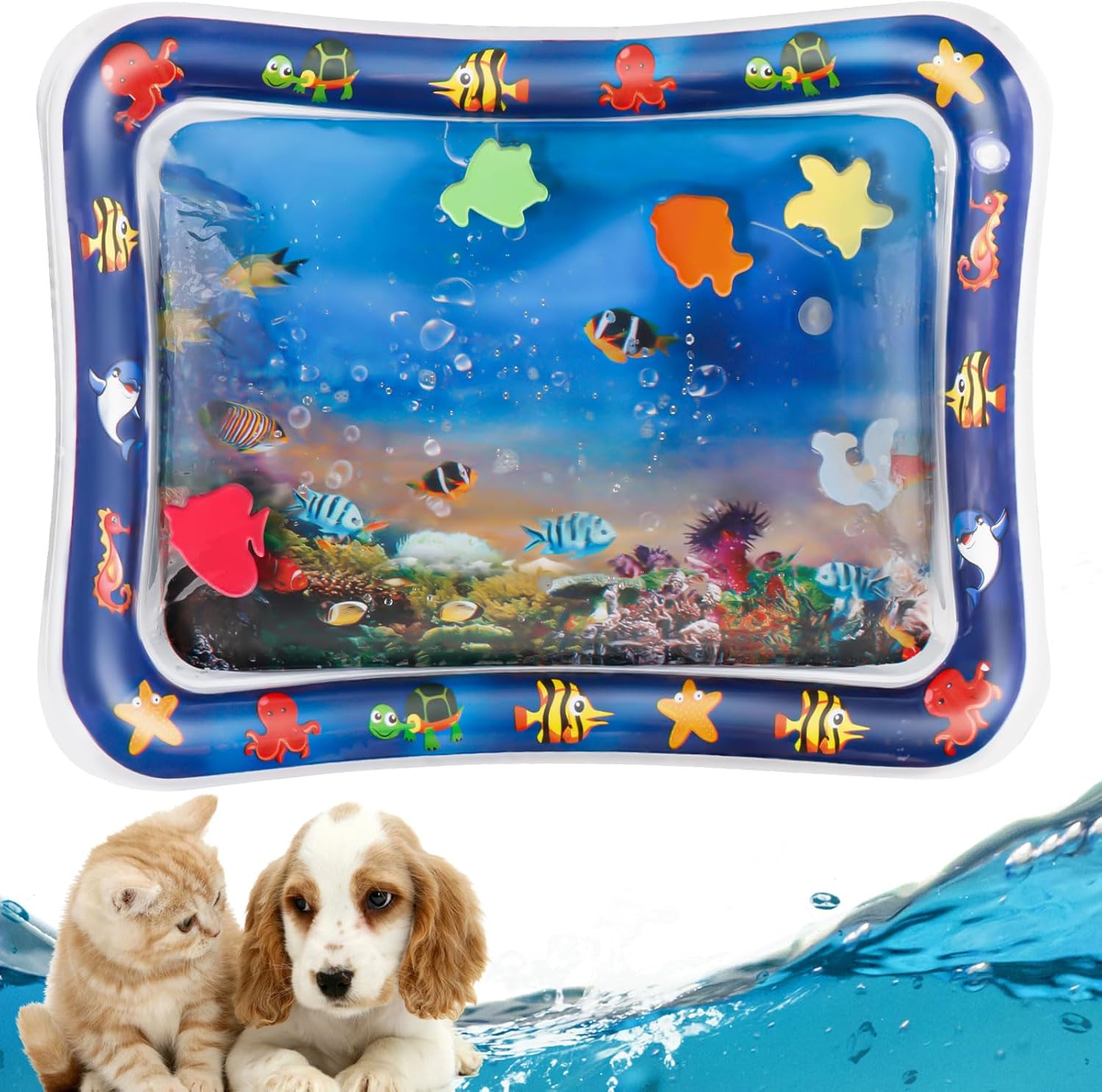 Amazon.com : ONRSV Sensory Water Play Mat for Cats, Water Tummy Time ...