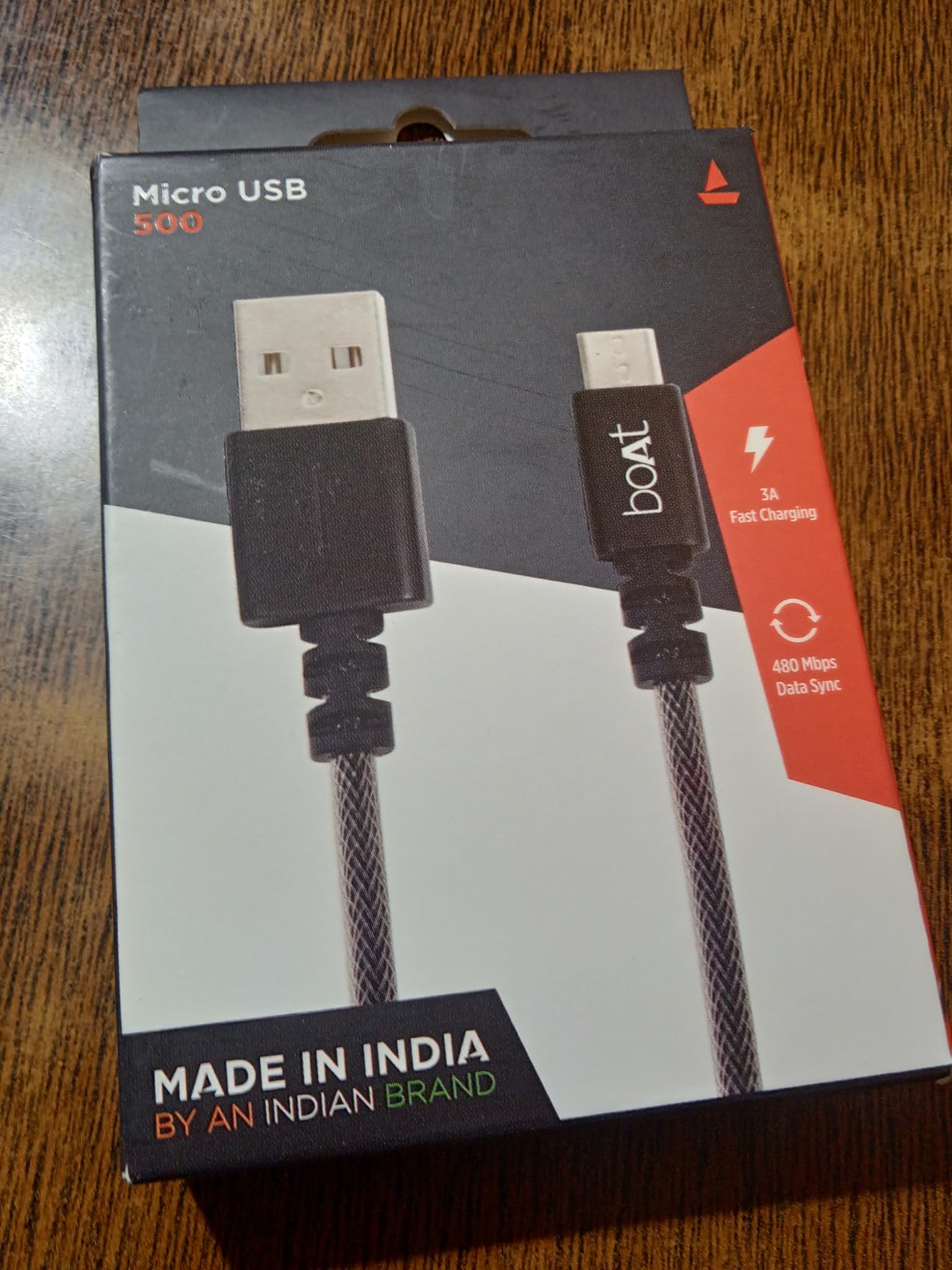 boAt Micro USB 500 Tangle-free, Sturdy Micro USB Cable with 3A Fast ...