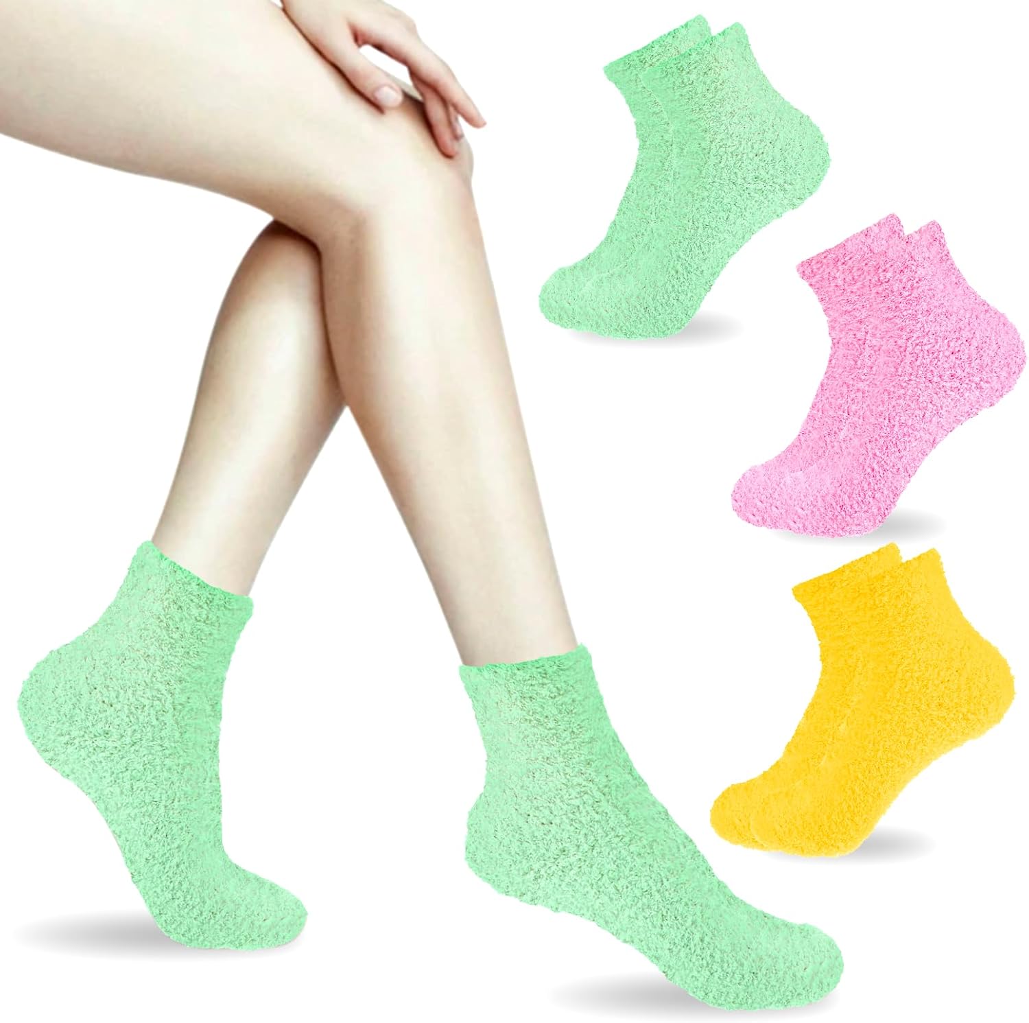 Amazon.com : Moisturizing Heel Socks, 3 Pairs Aloe Socks Women Spa Gel ...
