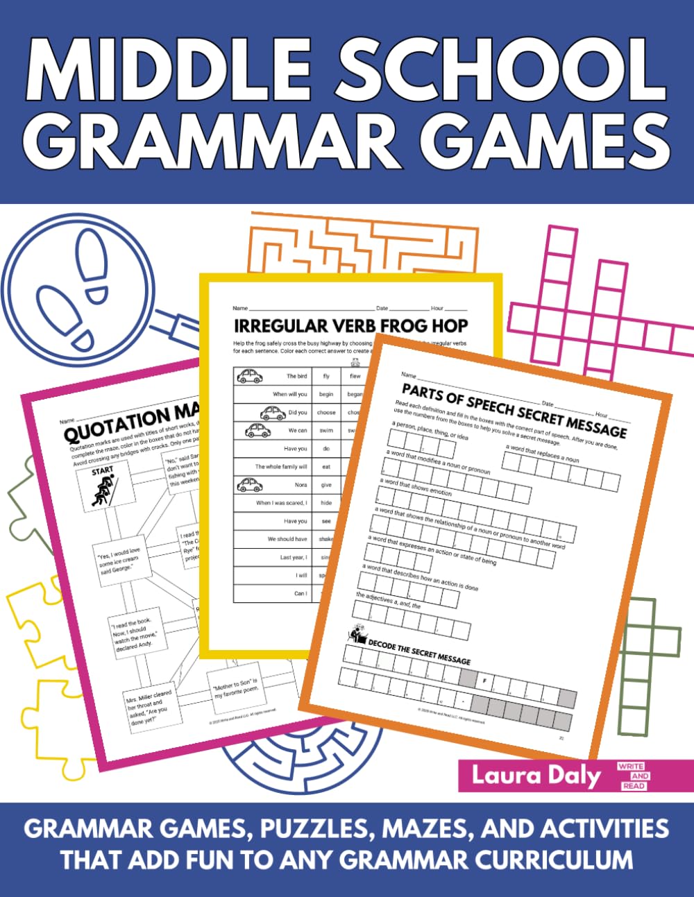 Amazon.com: Middle School Grammar Games: Grammar Games, Puzzles, Mazes ...