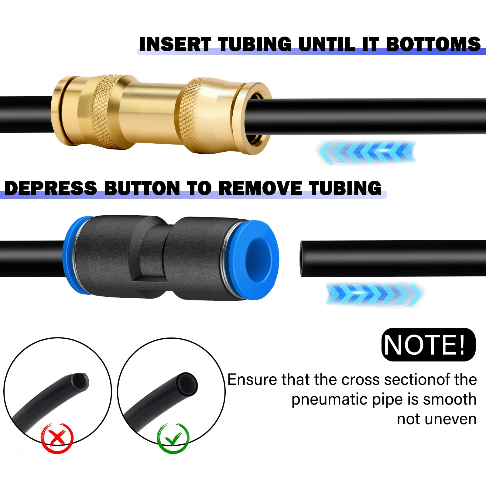 Snapklik.com : DOT Air Line Fittings Assortment, 44 Pcs Push To Connect ...