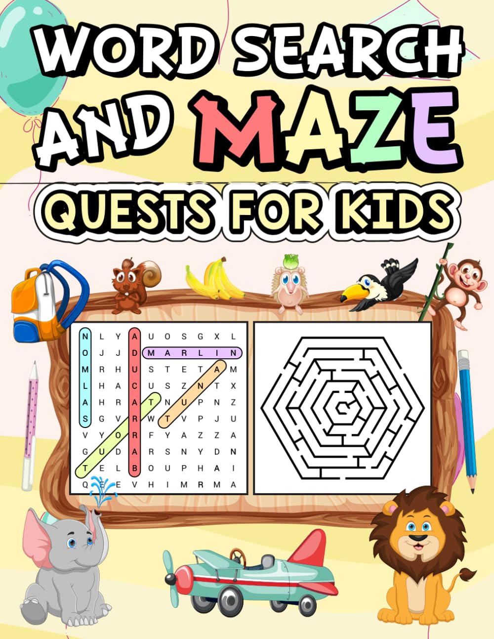 Word search and Maze Quests for kids: Activity Puzzle Book for Kids ...