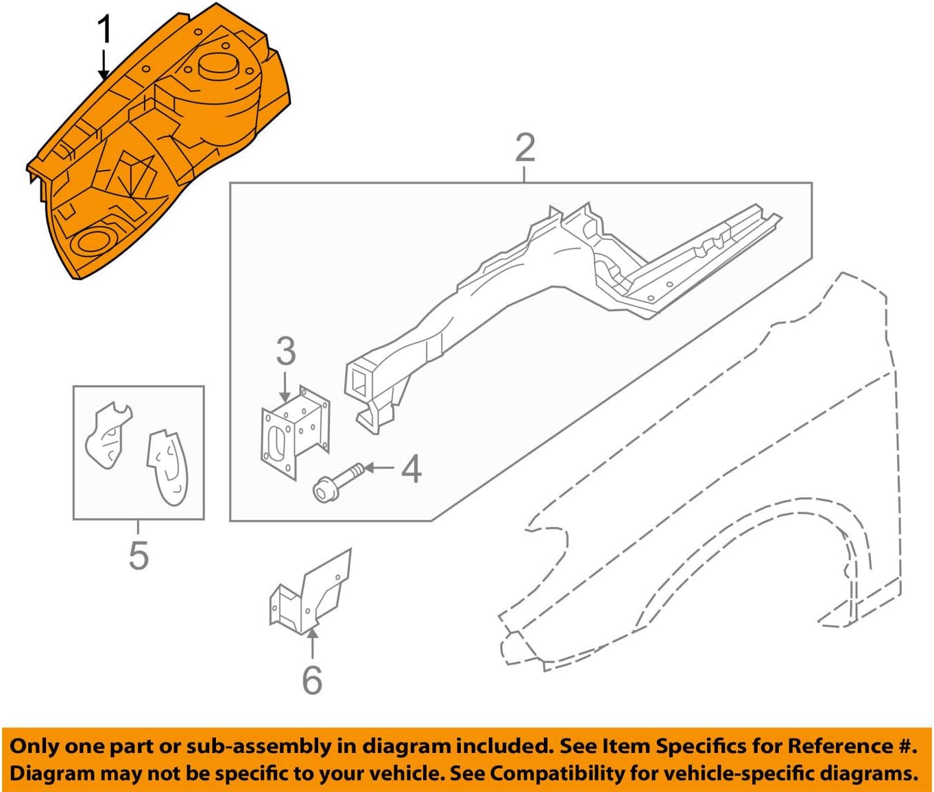 Amazon.com: Genuine Hyundai 64501-2L010 Fender Apron Panel Assembly ...