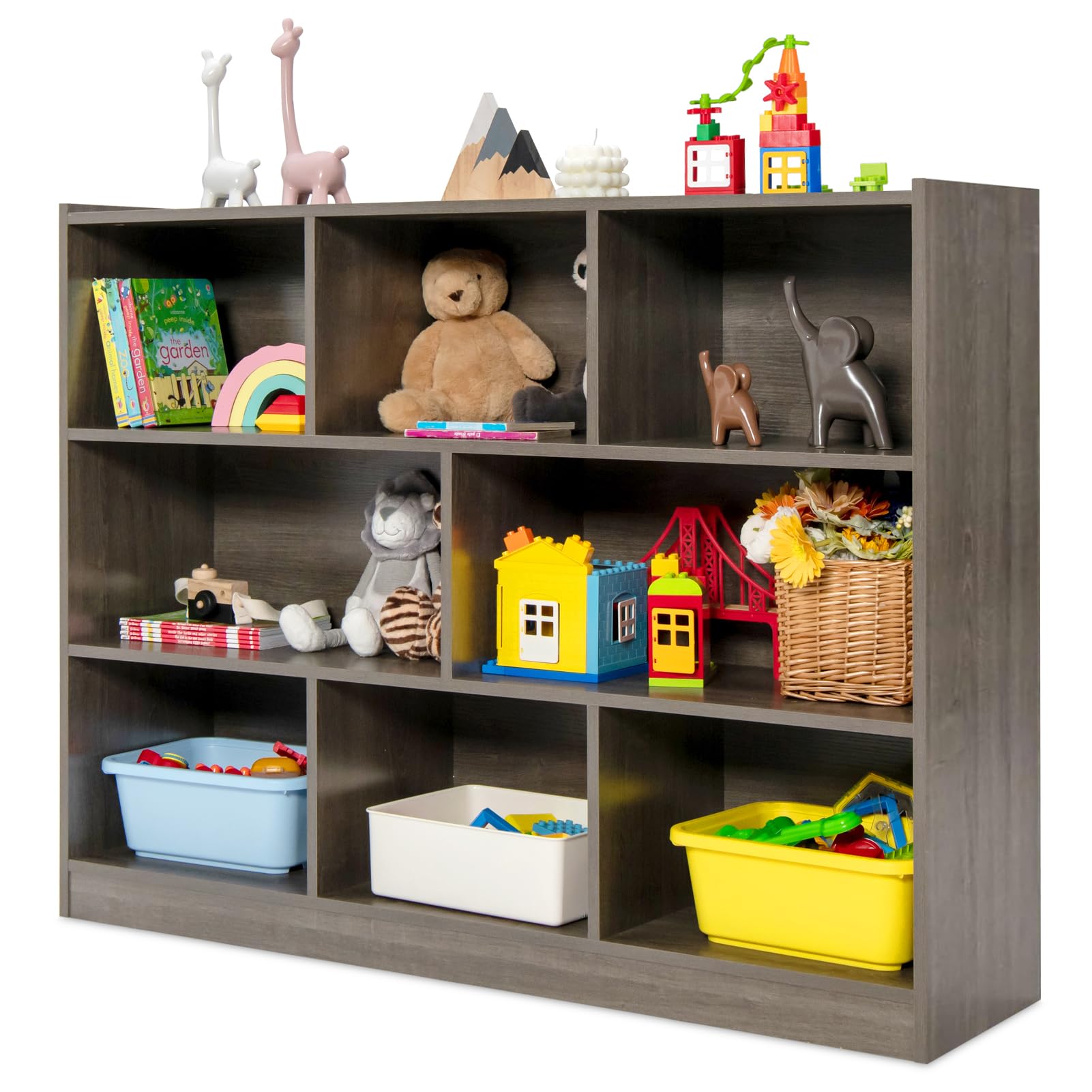 Amazon.com: HOMGX Kids Montessori Shelf, 8-Cube Wooden Toy Storage ...